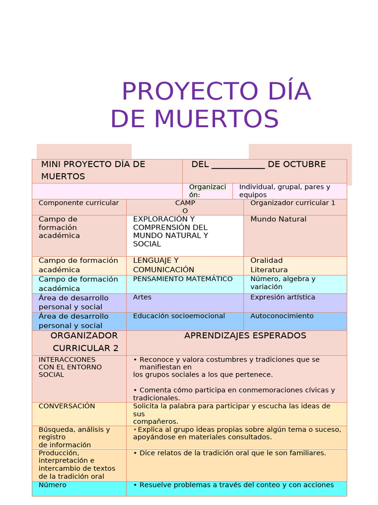 Proyecto Dia de Muertos | PDF