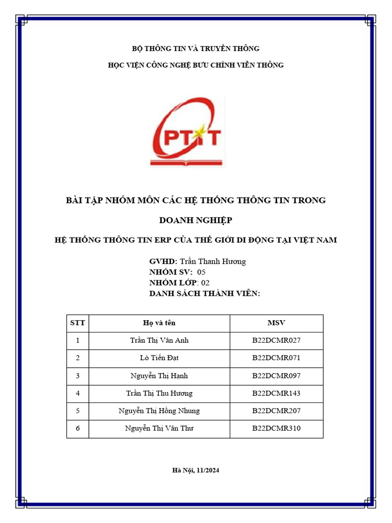 Word - HTTT Nhóm 5 8-11 | PDF