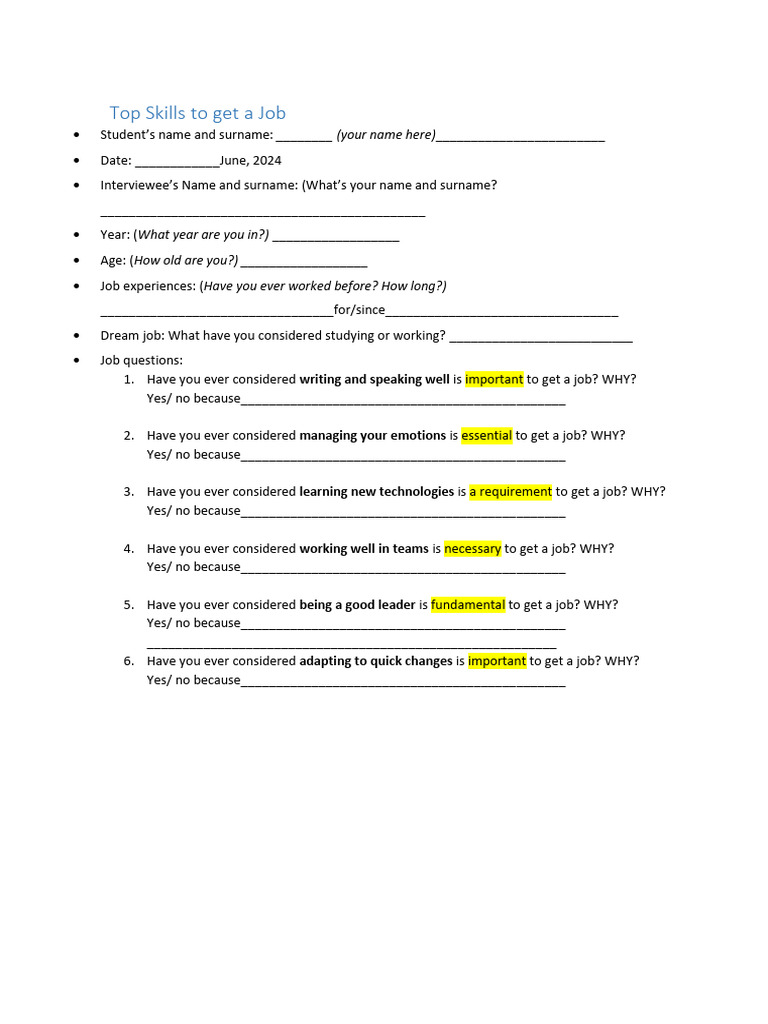Top Skills To Get A Job | PDF