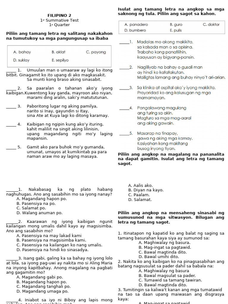gr2 1st Worksheets | PDF