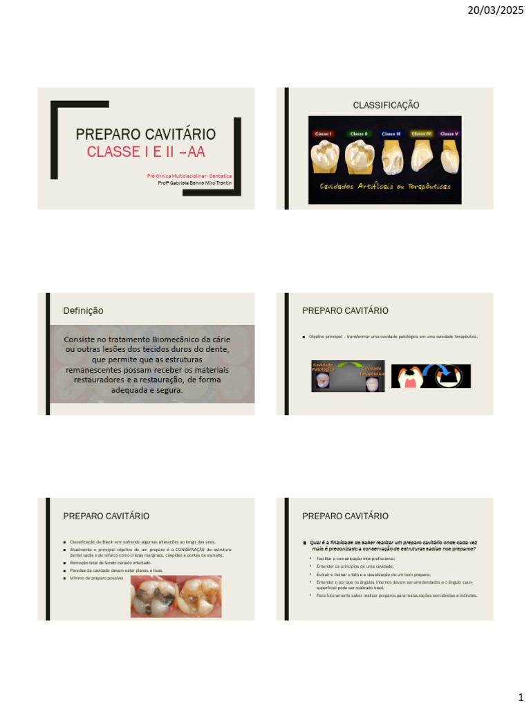 Preparo Cavitário Classe II: Diretrizes | PDF | Esmalte dentário ...