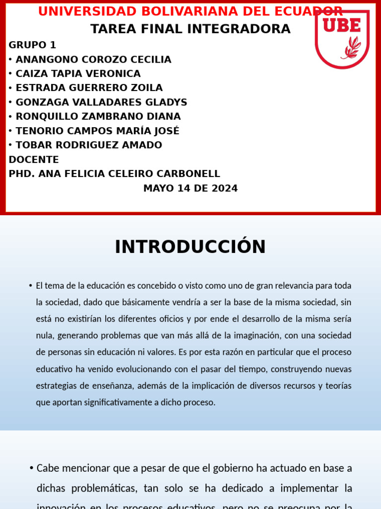 Tarea Final Integradora | PDF | Aprendizaje | Enseñando