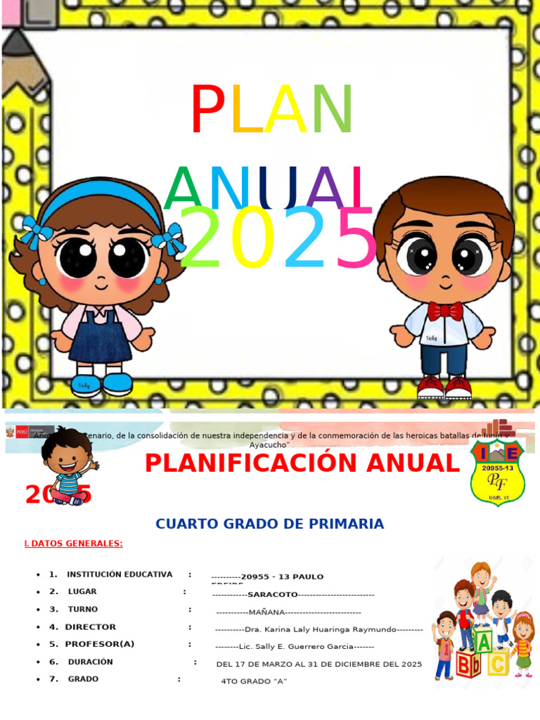 Plan Anual - Cuarto Grado 2025 | PDF | Datos | Geometría