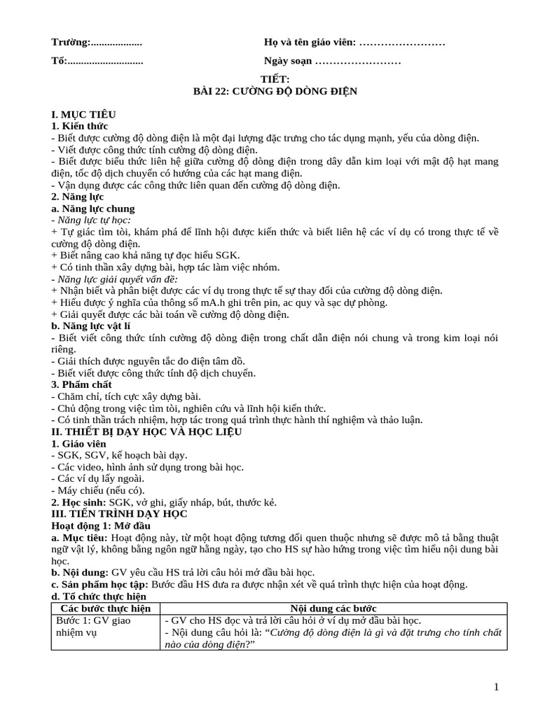 Bai 22. Cuong Do Dong Dien.. | PDF