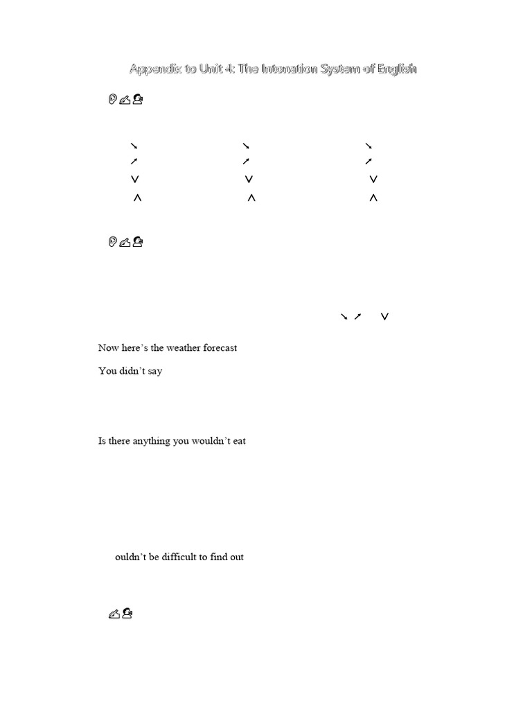 Appendix To Unit 4 The Intonation System of English-2023 | PDF | Tone ...