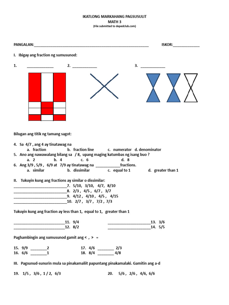 PT - Math 3 - Q3 | PDF