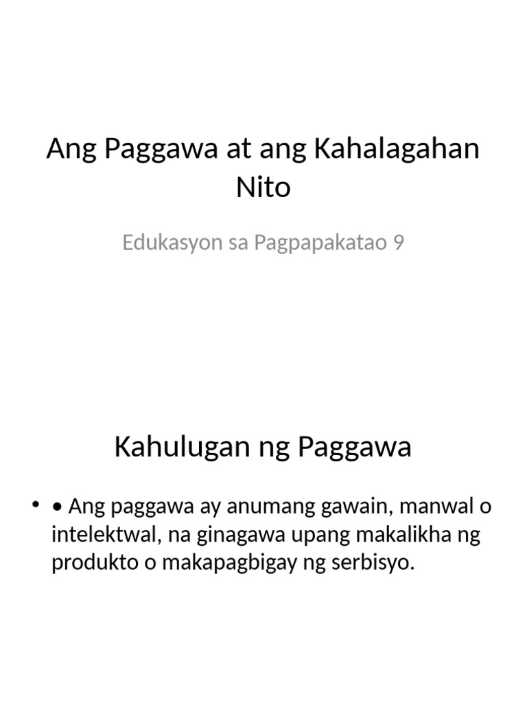 Paggawa Presentation | PDF