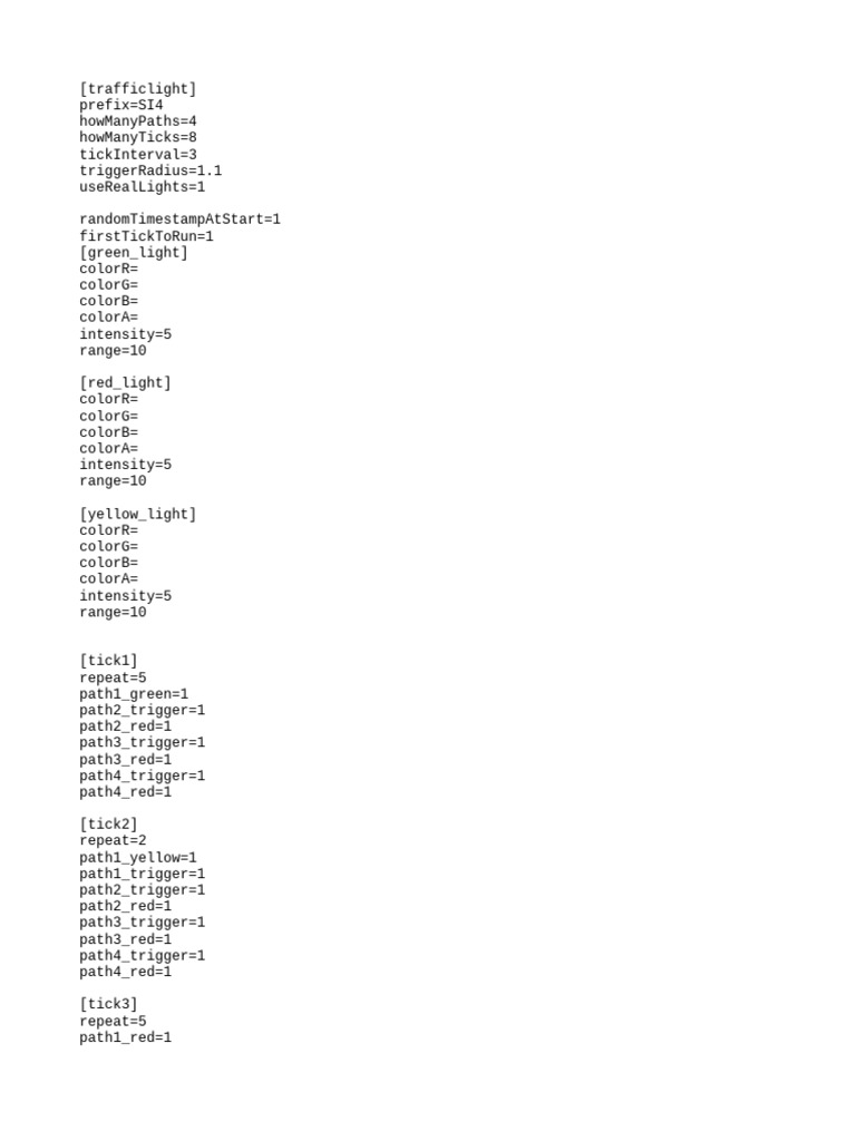 Traffic Light Simulation Configuration | PDF