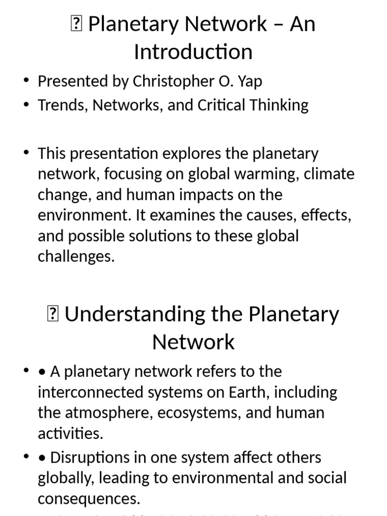 Planetary Network Normal Size | PDF | Greenhouse Gas | Climate Change