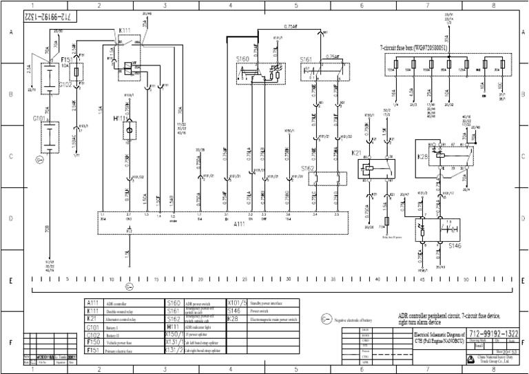 ADR controller peripheral circuit, 7-circuit fuse device, right turn ...