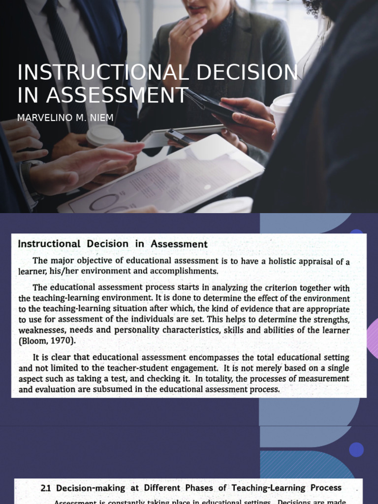 Instructional Decision in Assessment | PDF