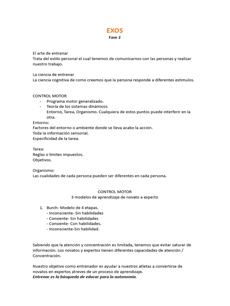 EXOS 2 Resumen | PDF | Aprendizaje | Atención