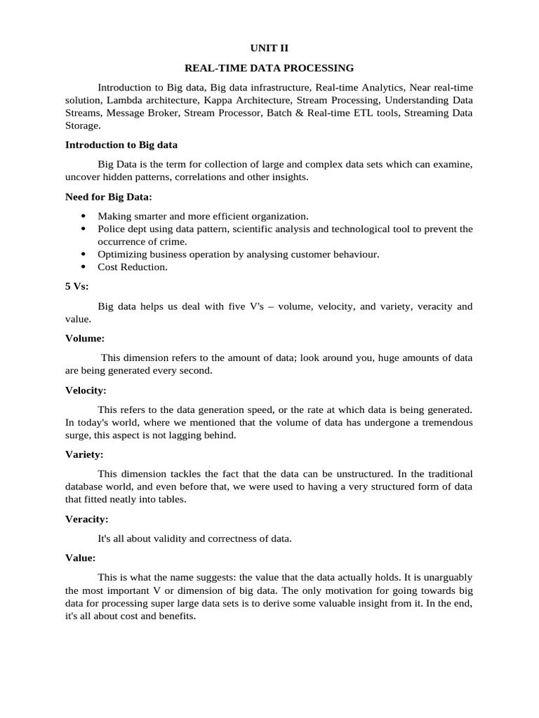 UNIT II (1) (1) | PDF | Apache Spark | Big Data