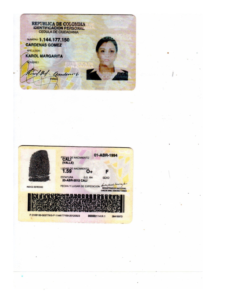 Documentos Karol Cardenas para Subsidio de Vivienda Comfandi Cc. 1144177150 | PDF