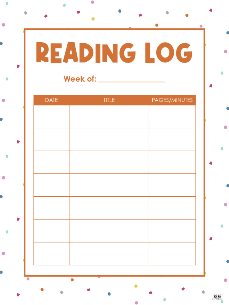 Printable Reading Log Weekly 5 | PDF