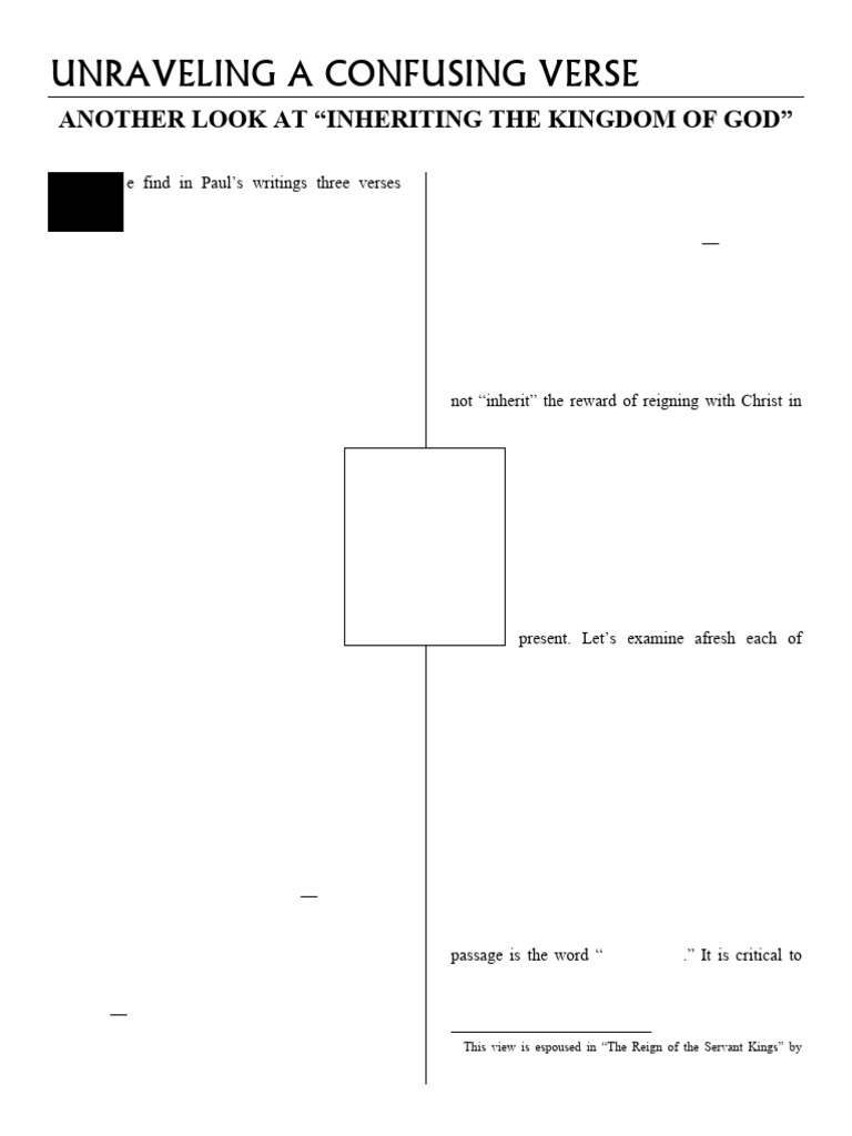 Inheriting The Kingdom of God Rokser | PDF | Paul The Apostle ...