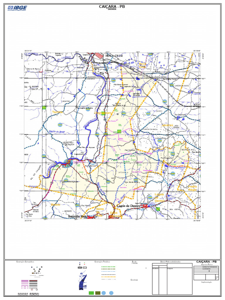 Mapa Municipal de Caiçara - PB | PDF | Cartografia | Geofísica