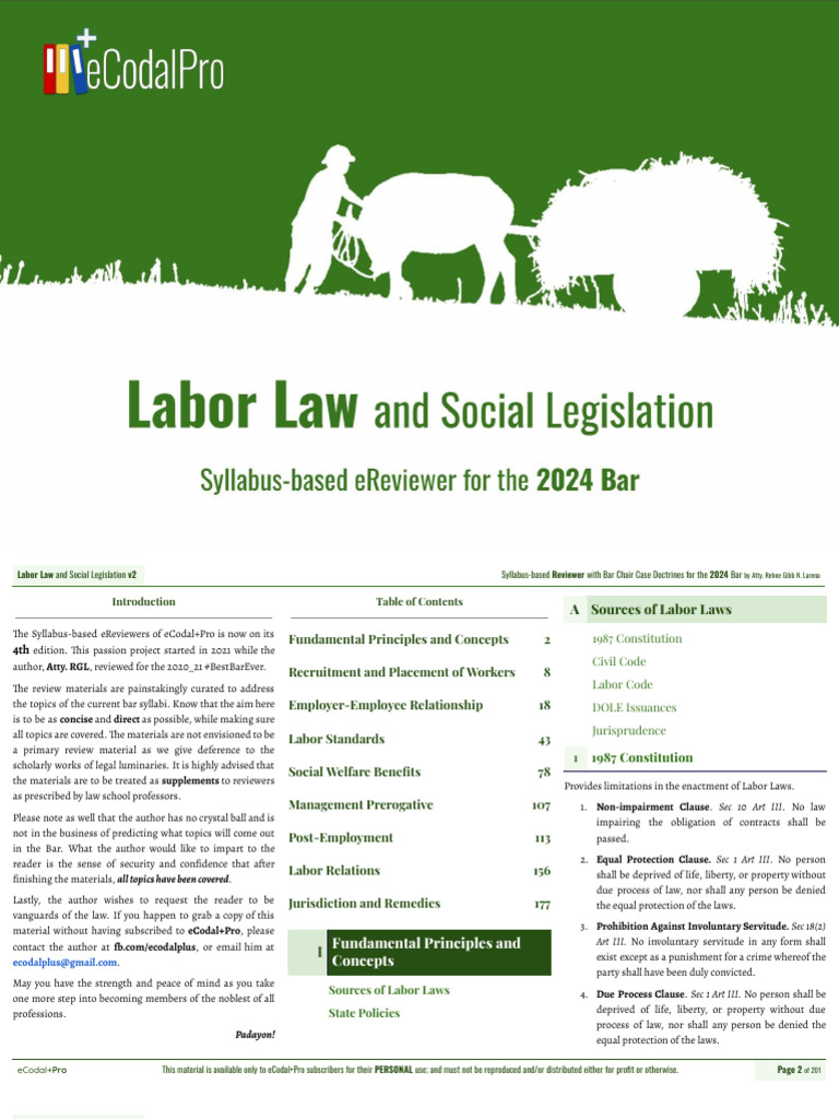 04 Labor Law | PDF | Employment | Labour Law