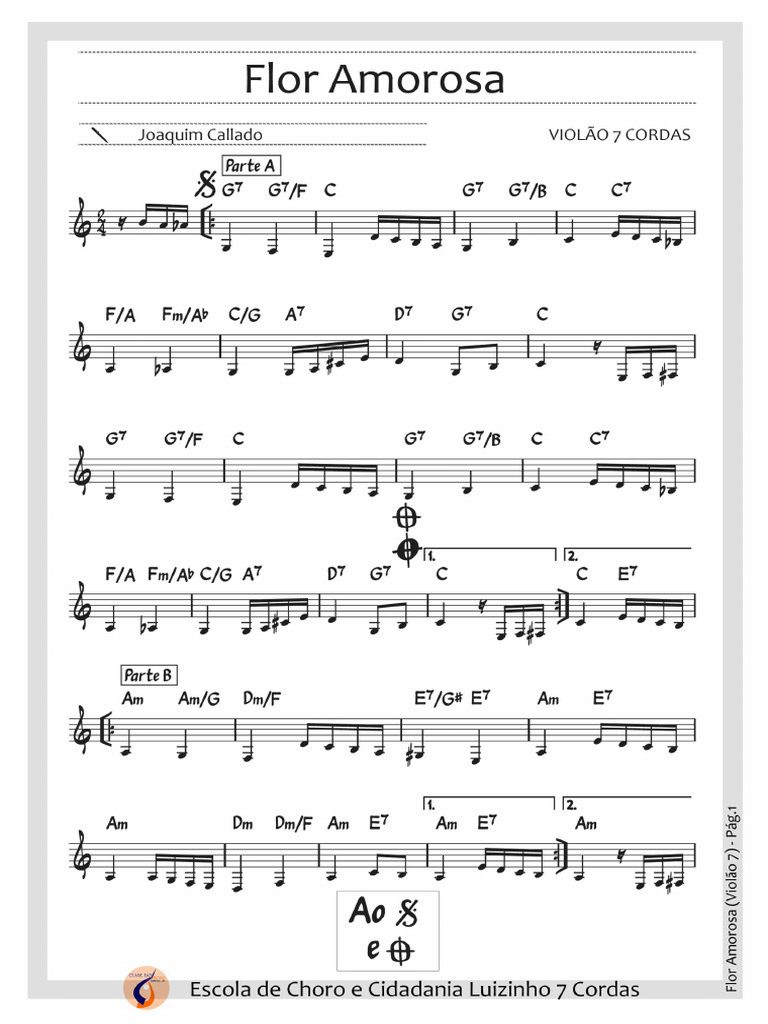 Flor Amorosa - Violão 7 Cordas (Clube Do Choro) | PDF