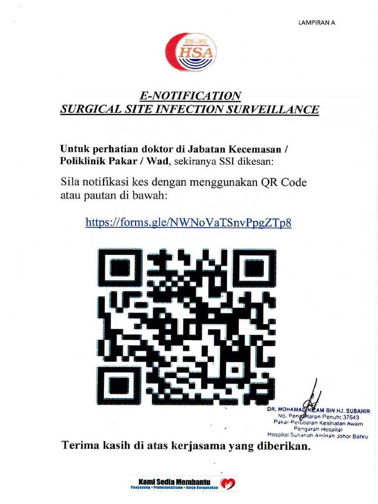 E.notification Surgical Site Infection Surveillance Hsajb | PDF