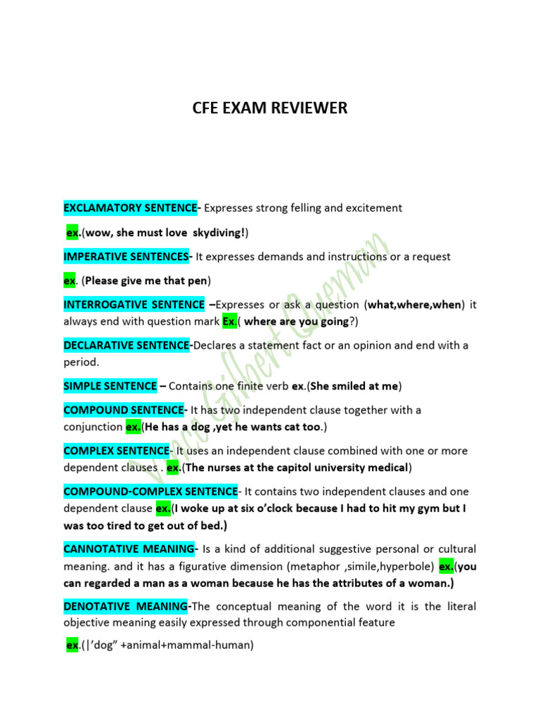 161 Cfe Exam Reviewer | PDF | Language Mechanics | Semiotics