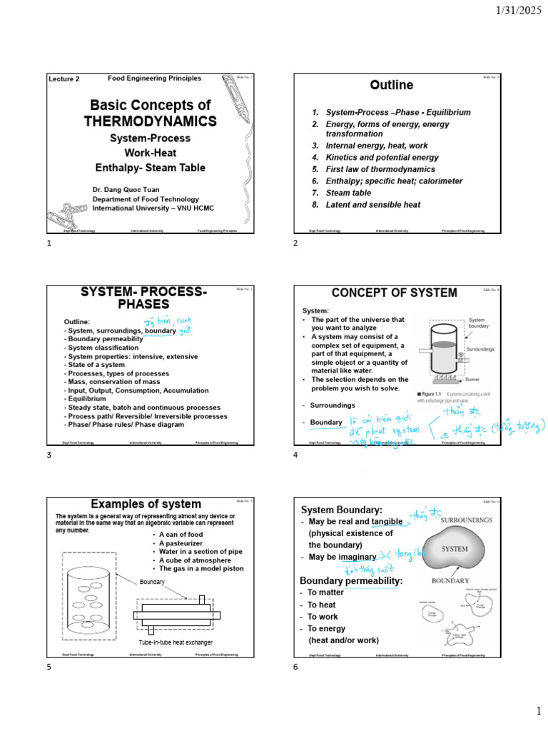FE Lec2 System Thermodynamics 2 | PDF | Heat | Phase (Matter)