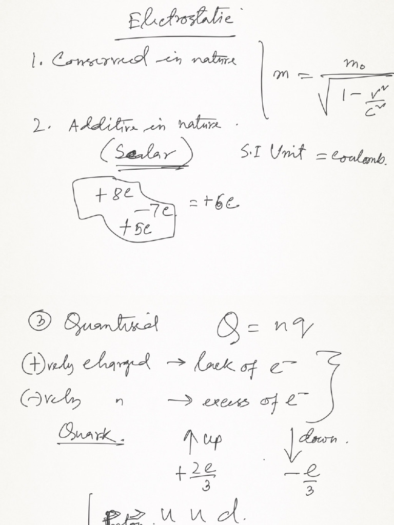 Notes Electrostatics 1 | PDF