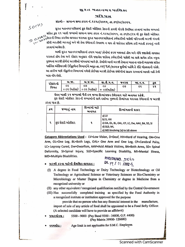 Fso Jagya Paripatra | PDF