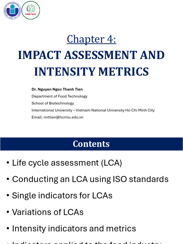 Chapter 4 - Impact Assessment and Intensity Metrics | PDF | Life Cycle ...