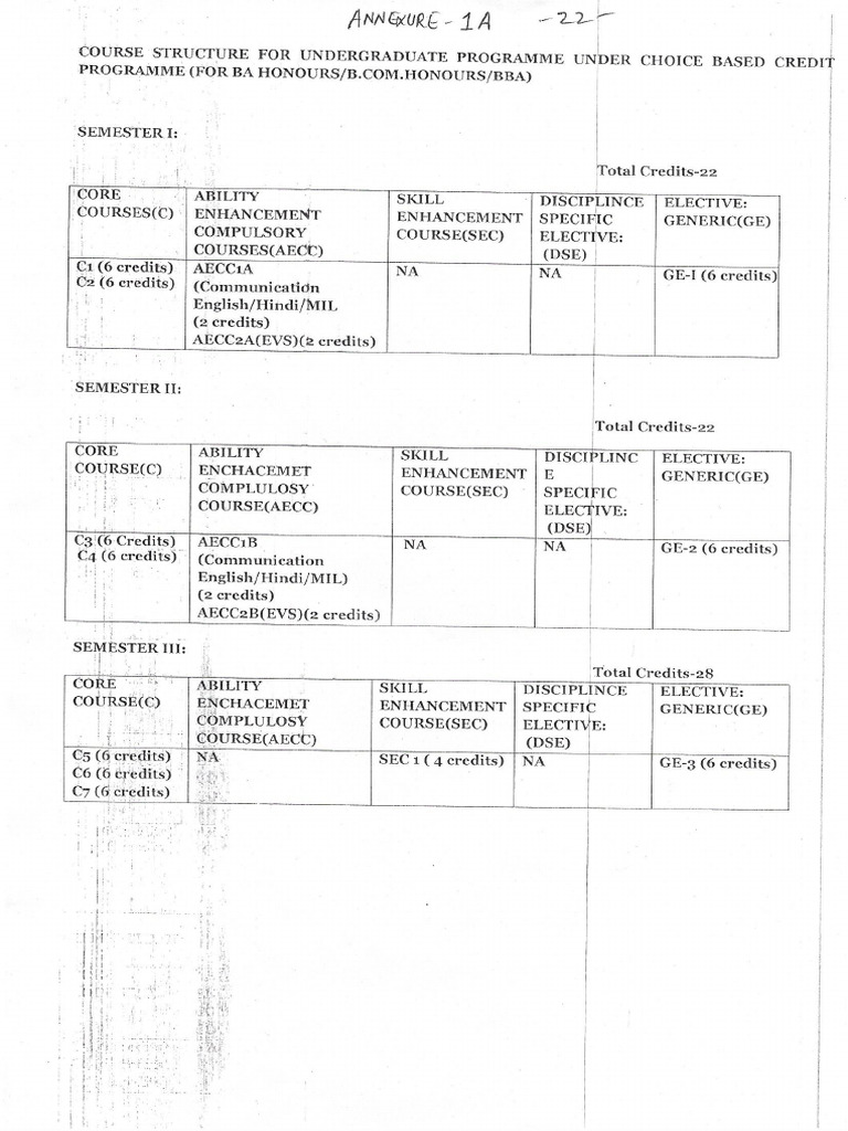CBCS UG Course Structure | PDF