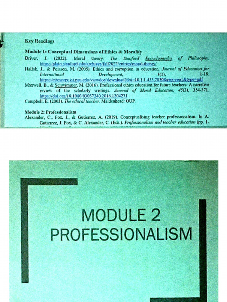 Ef 303 Module 2 Teacher Professionalism-1-1 | PDF