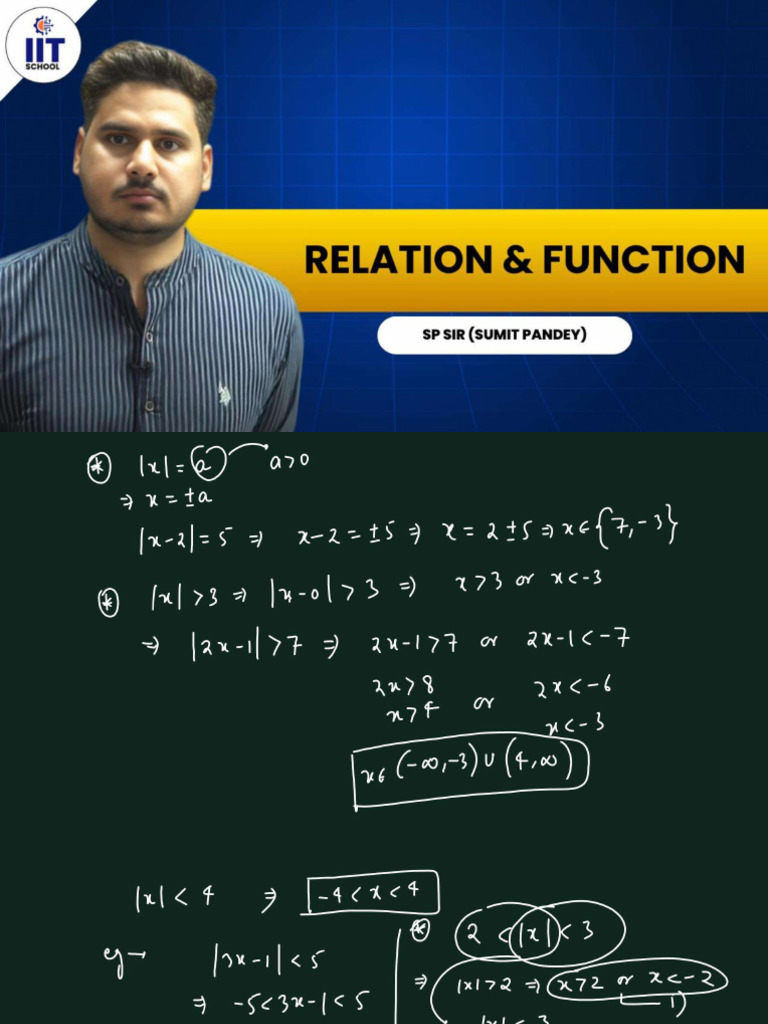 Relation And Function L 05 Class Notes Modulus Function Pdf