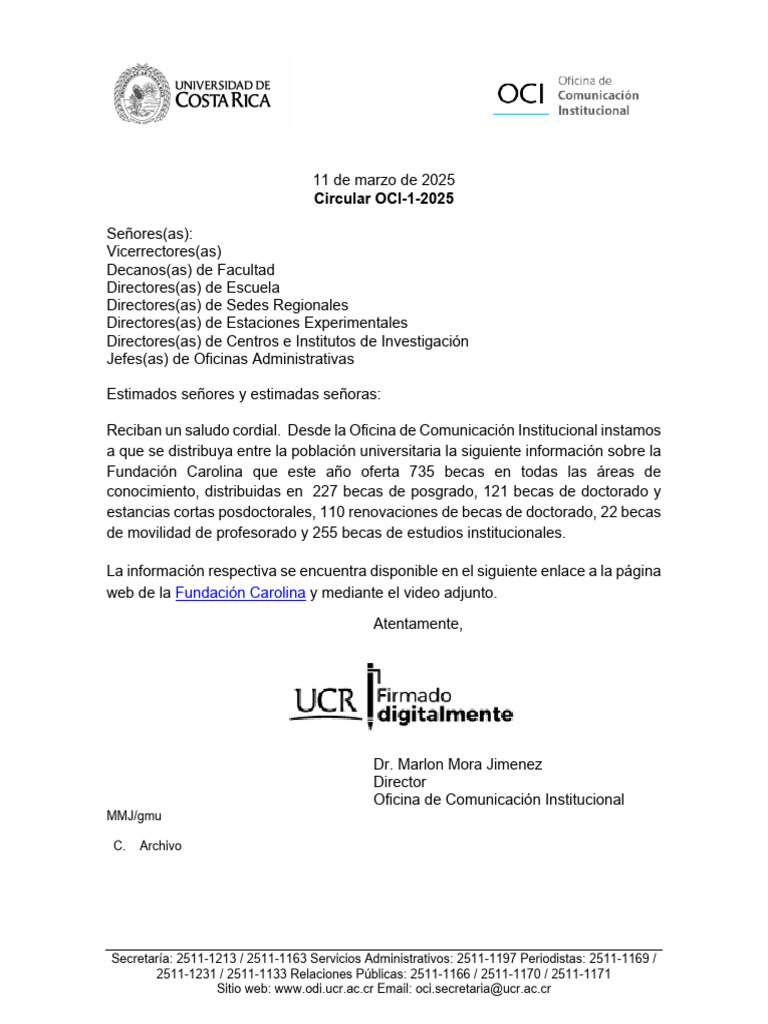 Circular OCI 1 2025 | PDF