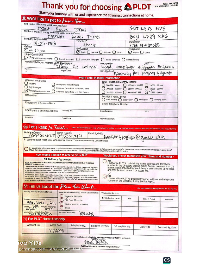 Joseph Reyes Torres Plan 1299 With Cash Out | PDF