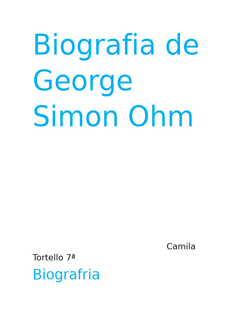 Biografia de George Simon Ohm | PDF