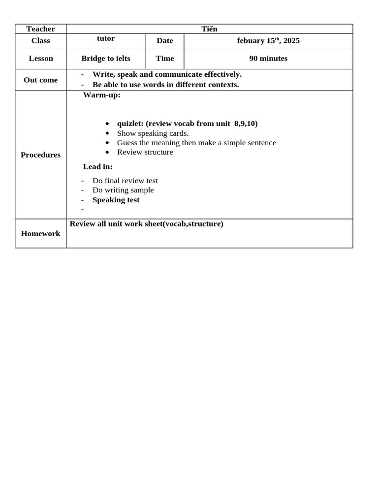 Tutor Bride to Ielts-Tiến | PDF