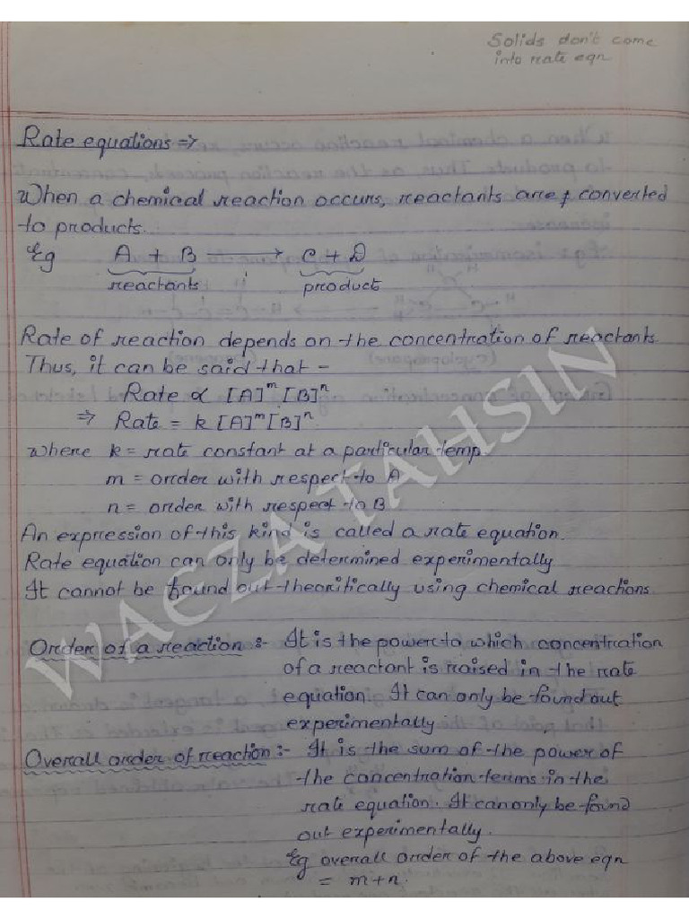 Reaction Kinetics Lec-1 | PDF