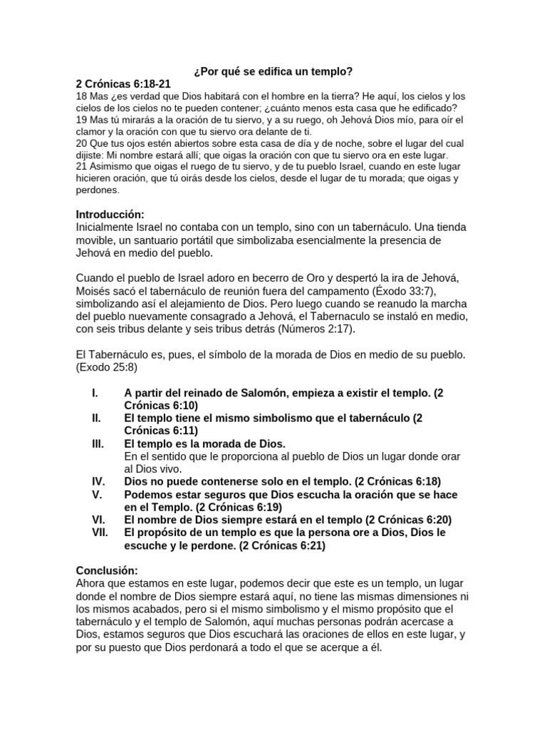 Por Qué Se Edifica Un Templo | PDF | Tabernáculo | Libro del éxodo