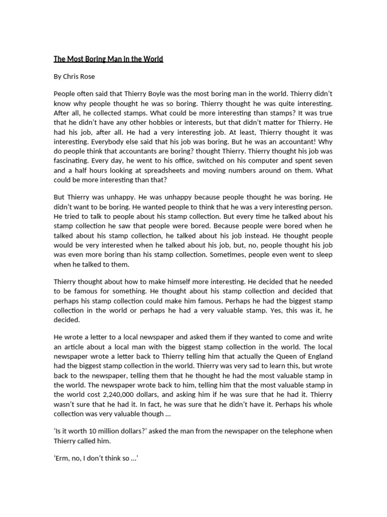 The Most Boring Man in The World | PDF