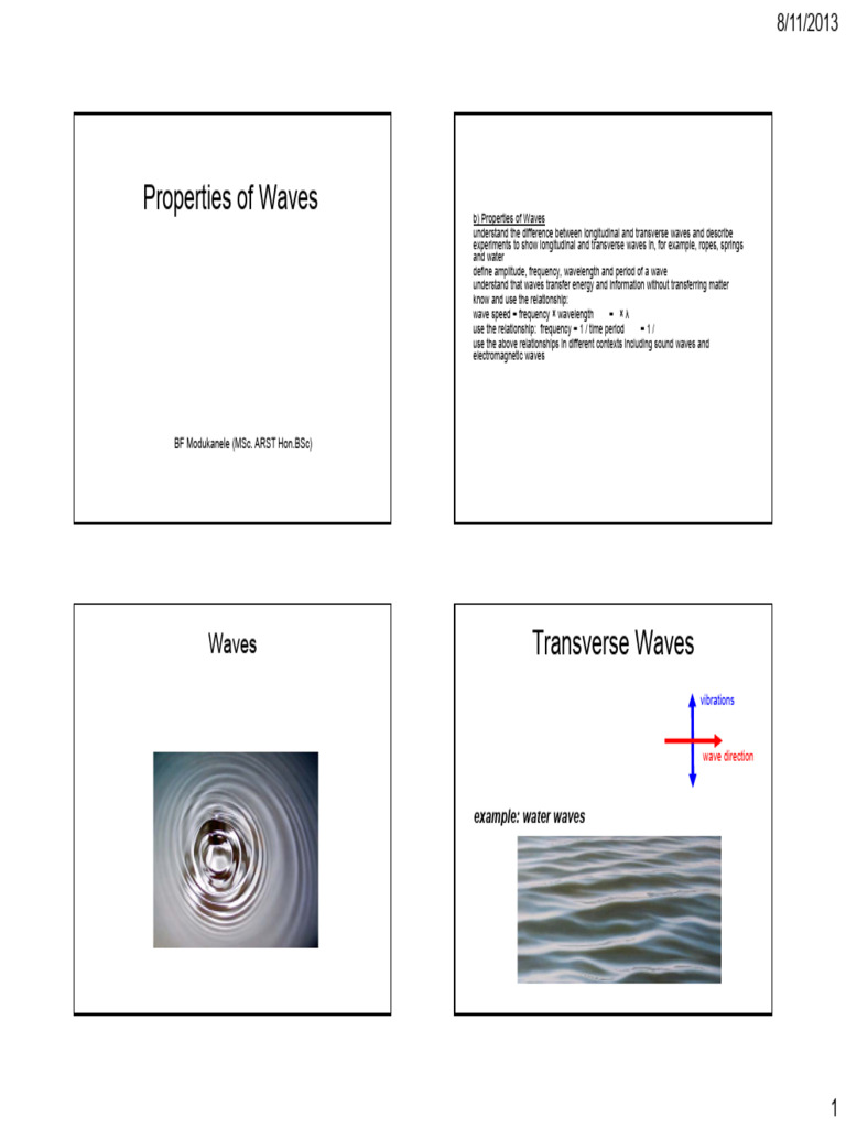 Properties and Types of Waves Explained | PDF | Waves | Hertz