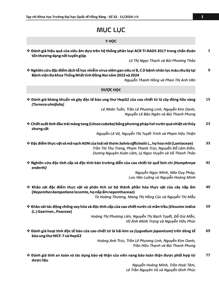 Muc Luc Tap Chi Khoa Hoc So 32 | PDF