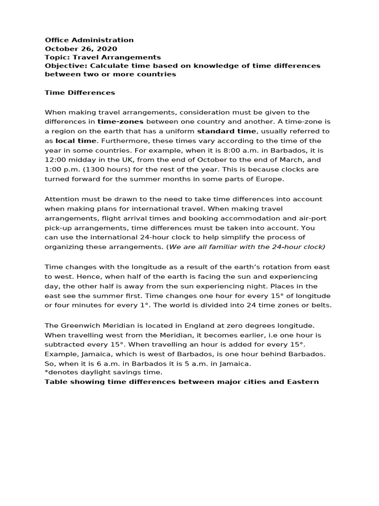 Understanding Time Differences | PDF