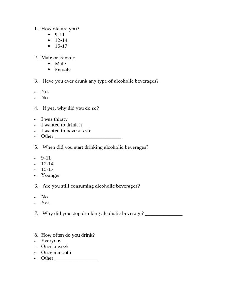 Sample Questionnaire | PDF