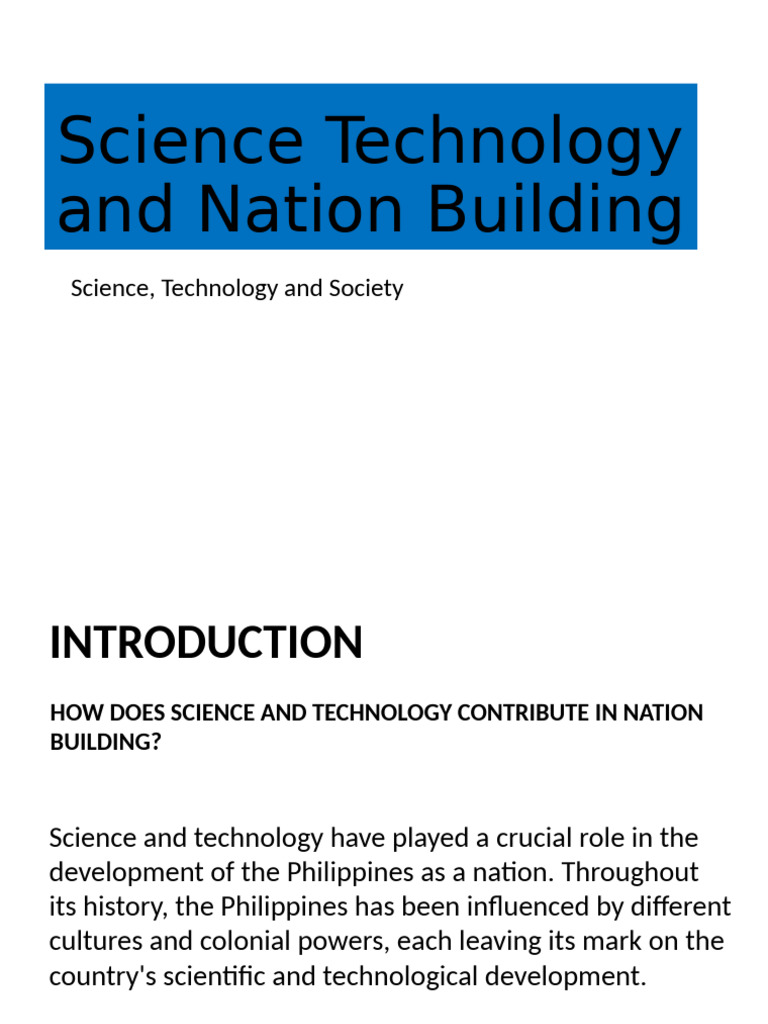 Science, Technology and Nation Building | PDF | Science | Agriculture