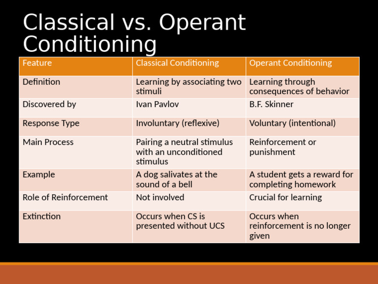 Classical Vs Operant Conditioning | PDF
