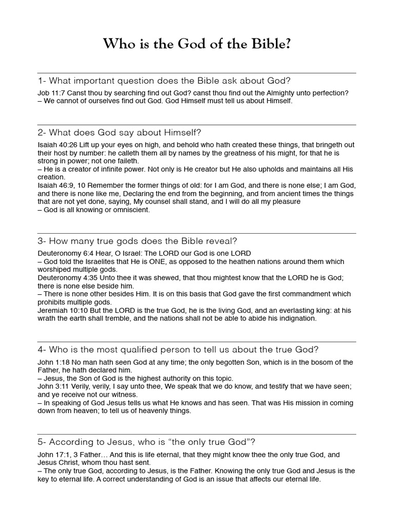 Understanding the God of the Bible | PDF | God The Father | Jesus