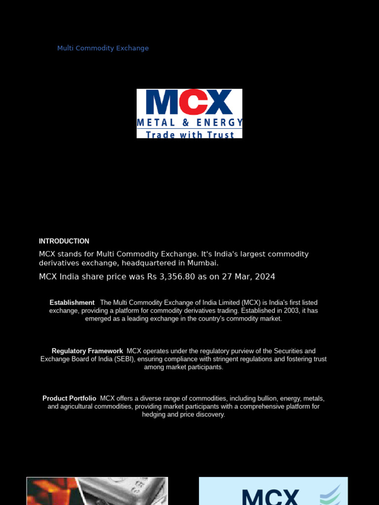 MCX: India's Leading Commodity Exchange | PDF | Futures Contract ...