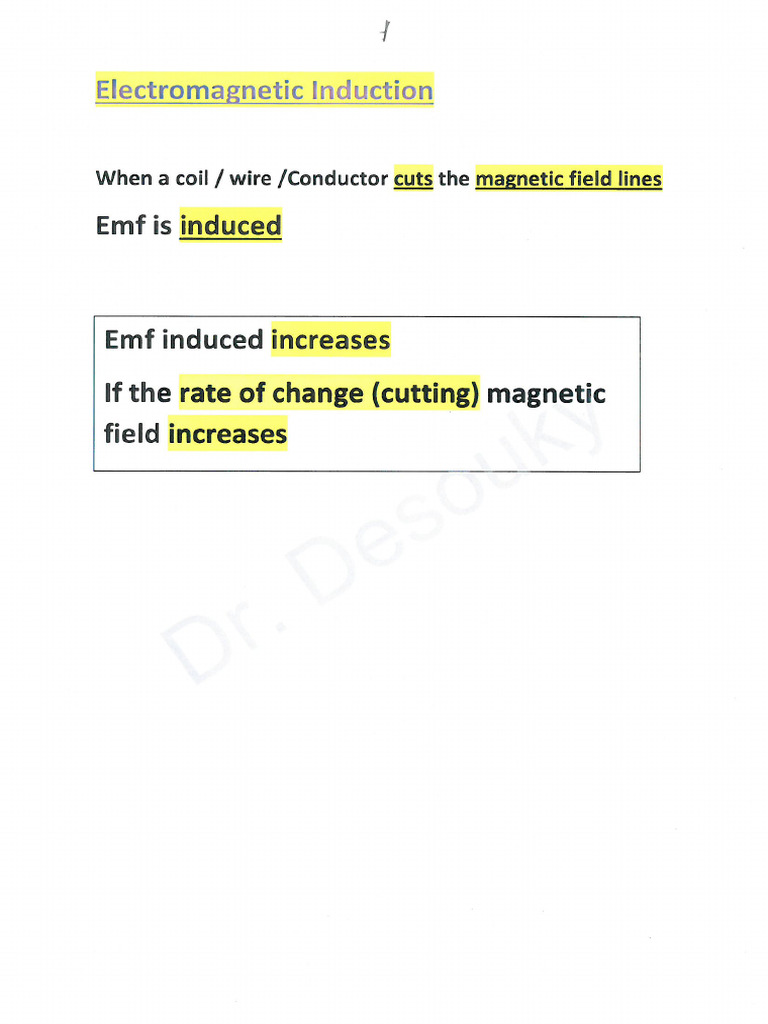 Notes 20 - Electromagnetic Induction | PDF