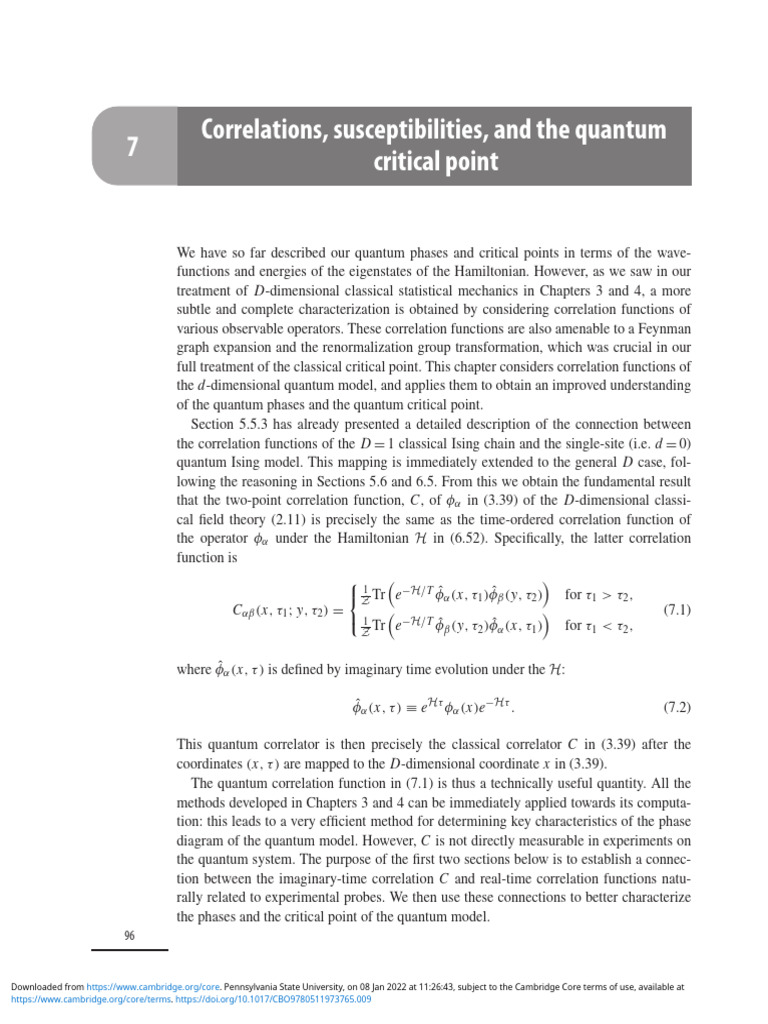 06.5 PP 96 107 Correlations Susceptibilities and The Quantum Critical Point | PDF | Spin ...