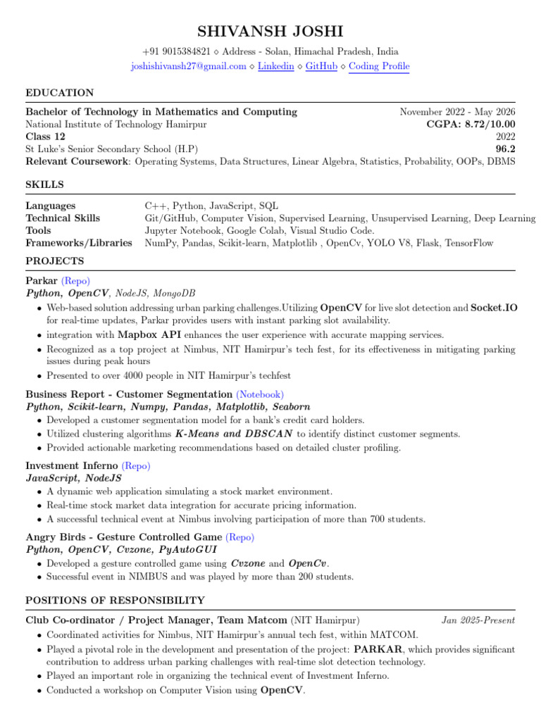 Shivansh Joshi 22bma038 | PDF | Computing | Computer Programming